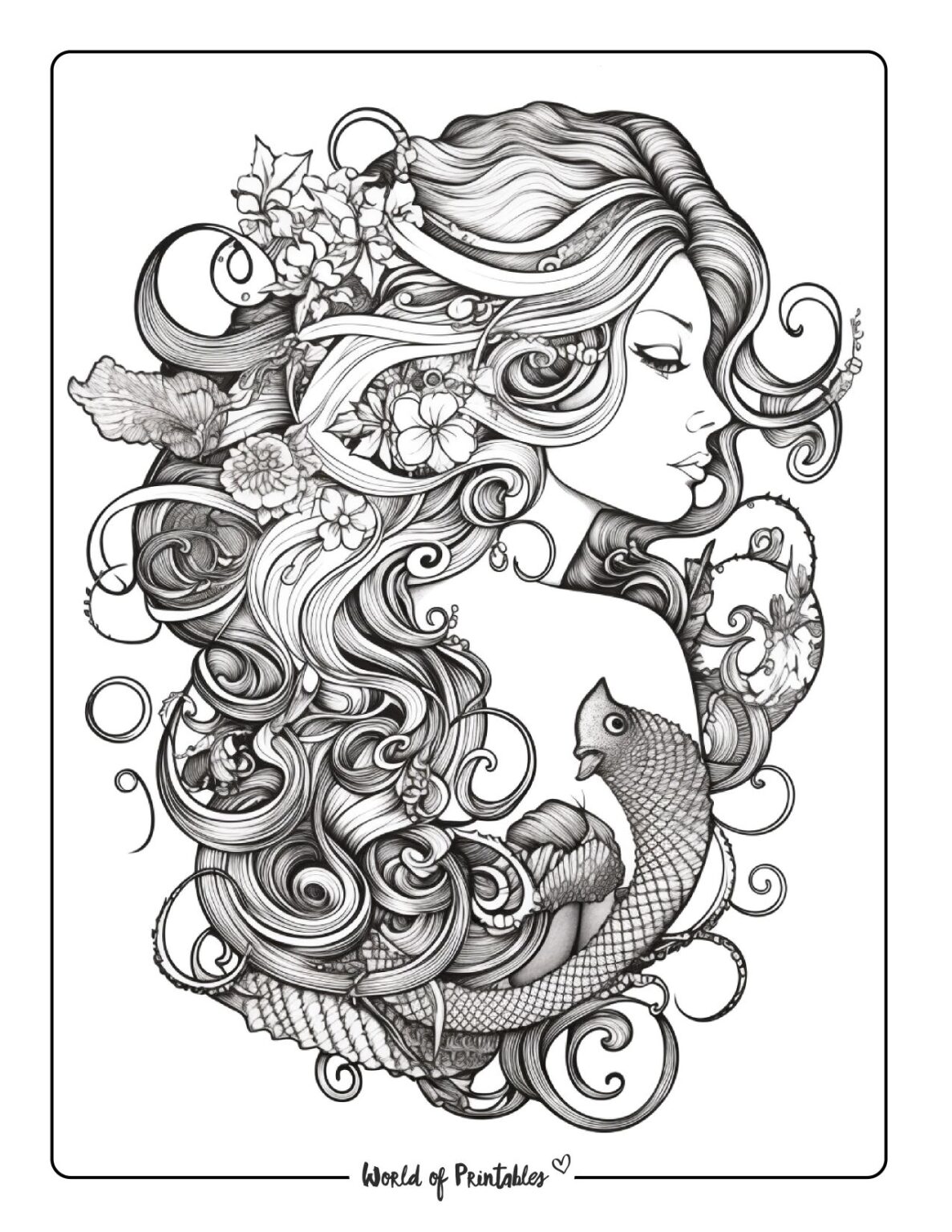 100 Free Mermaid Coloring Pages - World of Printables