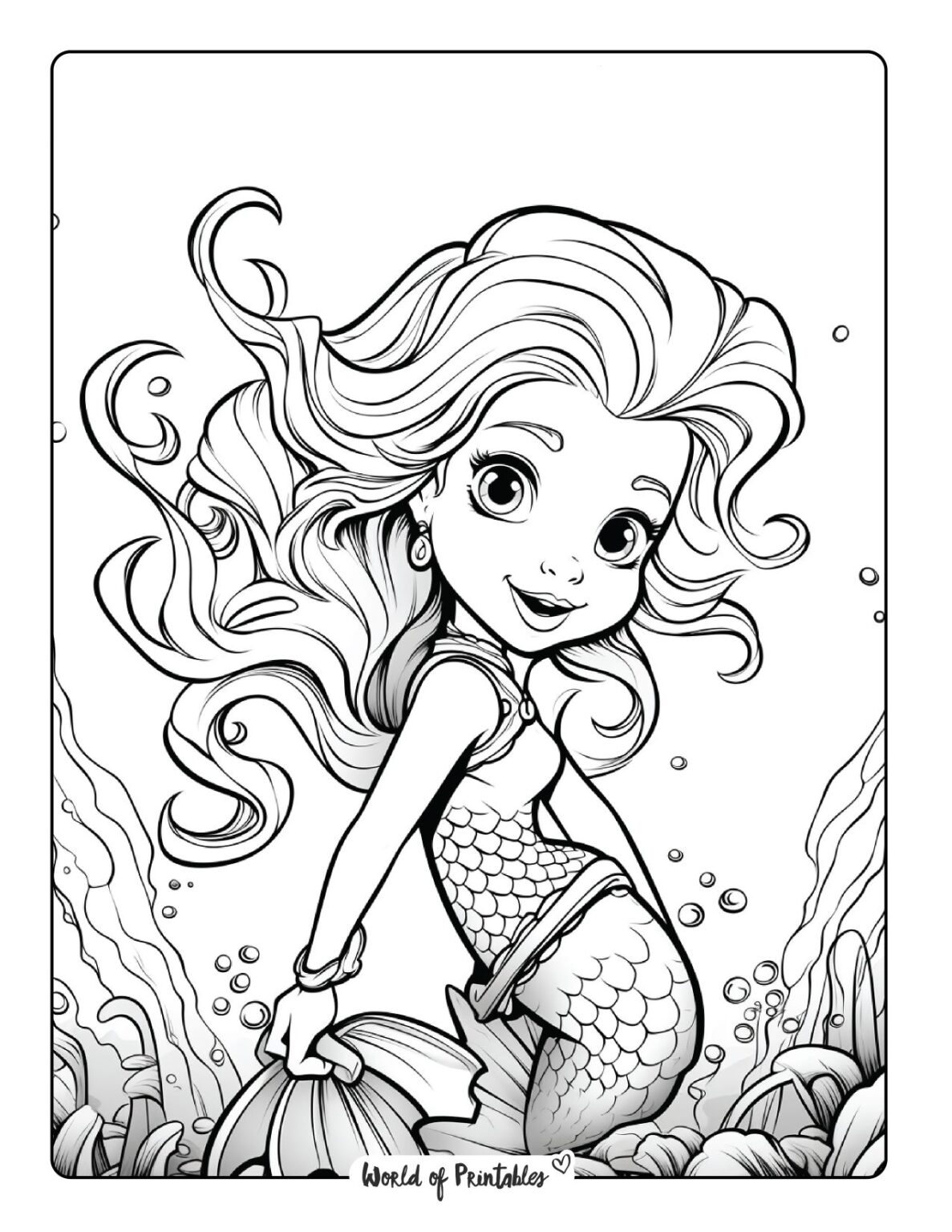 100 Best Mermaid Coloring Pages - World of Printables