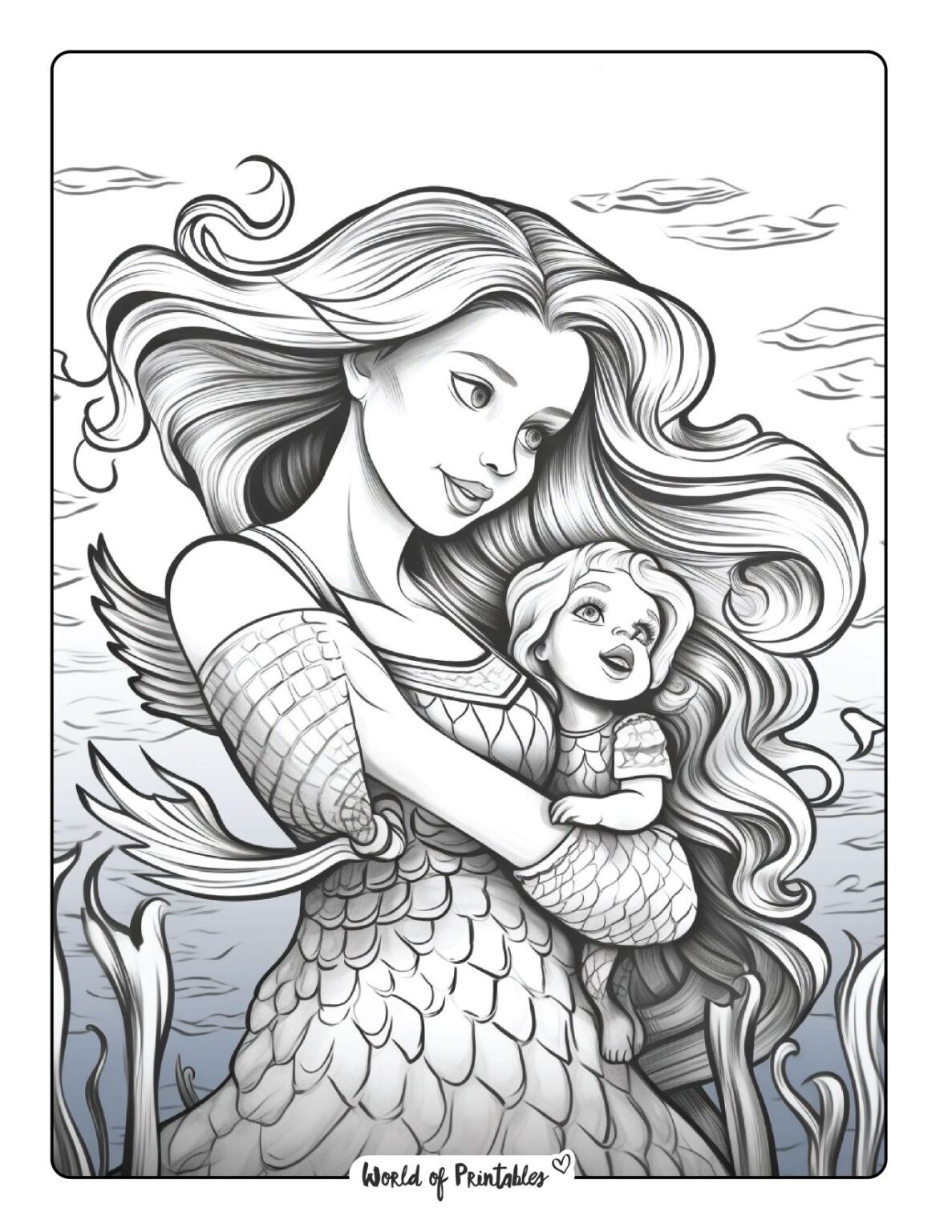 100 Free Mermaid Coloring Pages - World of Printables