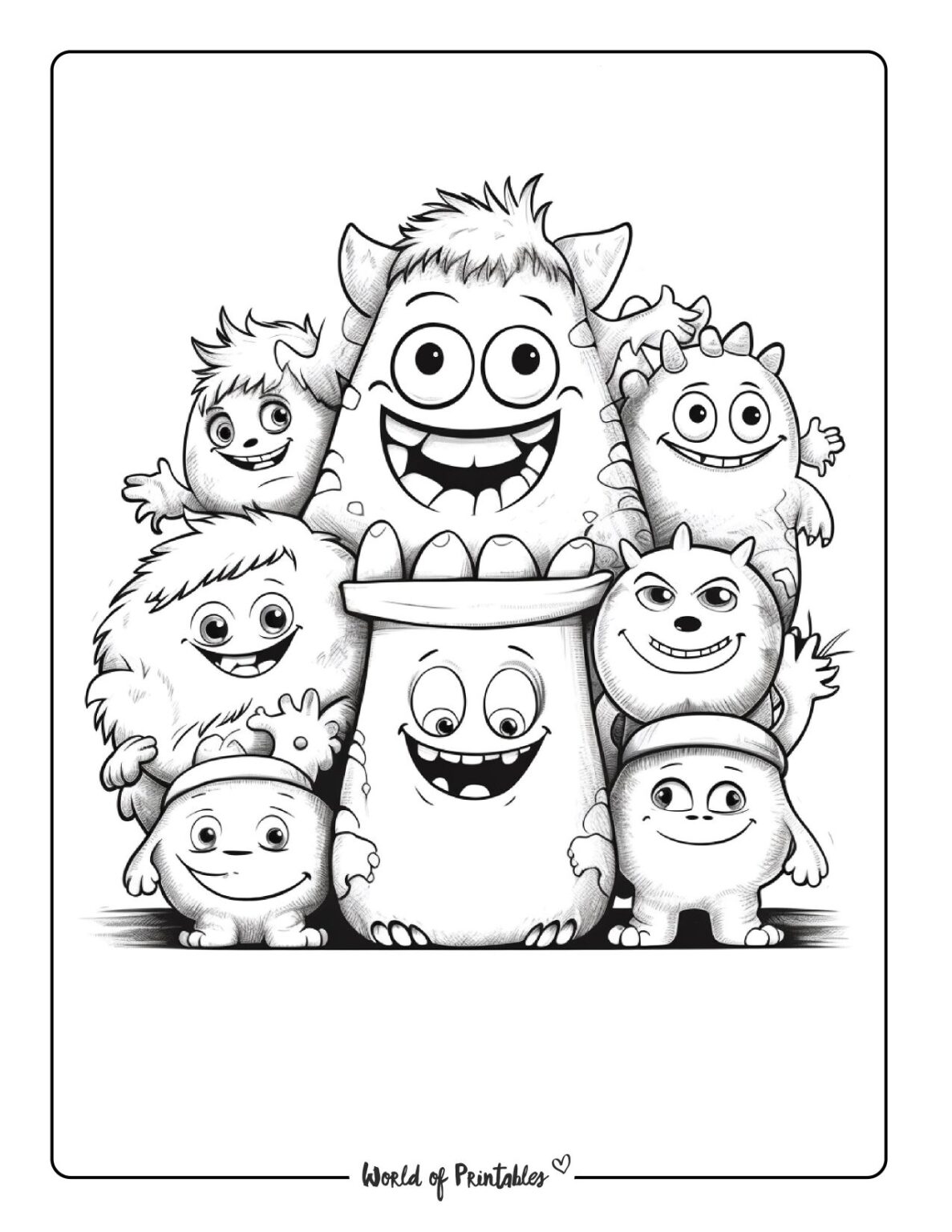Monster Coloring Pages - World of Printables