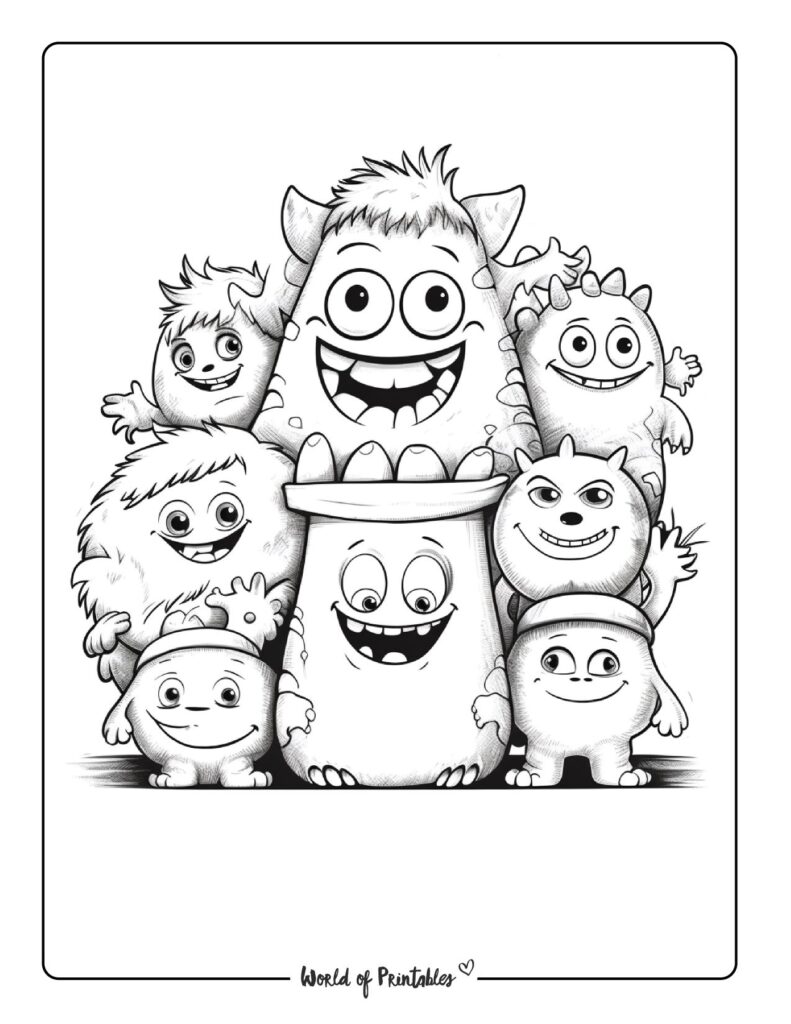 Monster Coloring Pages - World of Printables