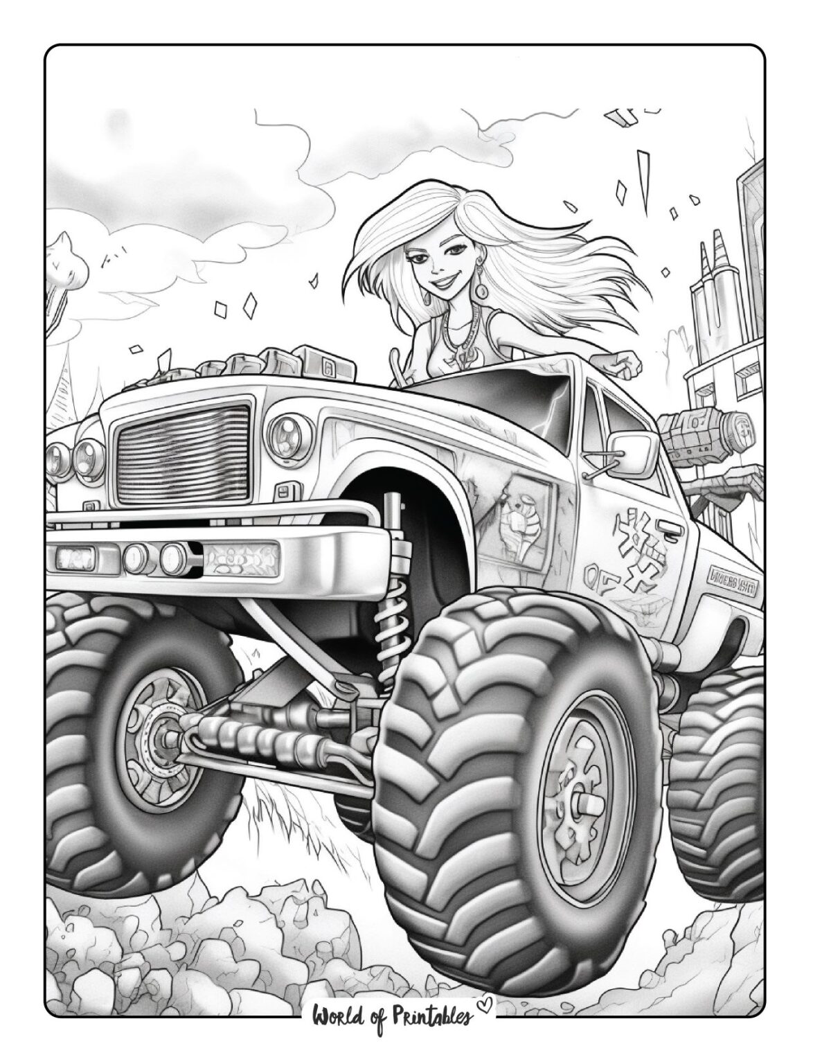 Monster Truck Coloring Pages - World of Printables