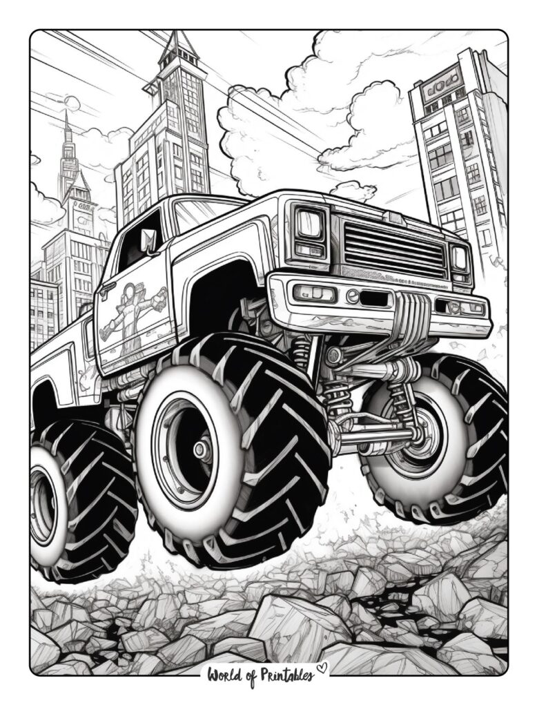 Monster Truck Coloring Pages - World of Printables