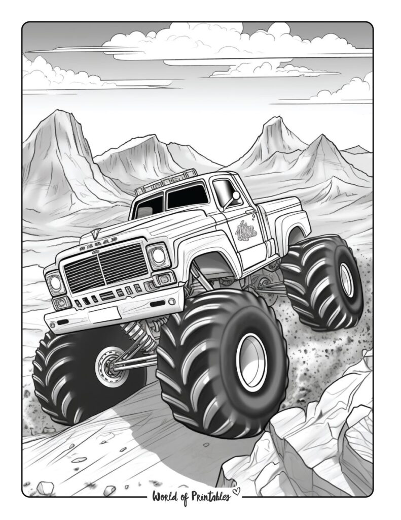 Monster Truck Coloring Pages - World of Printables