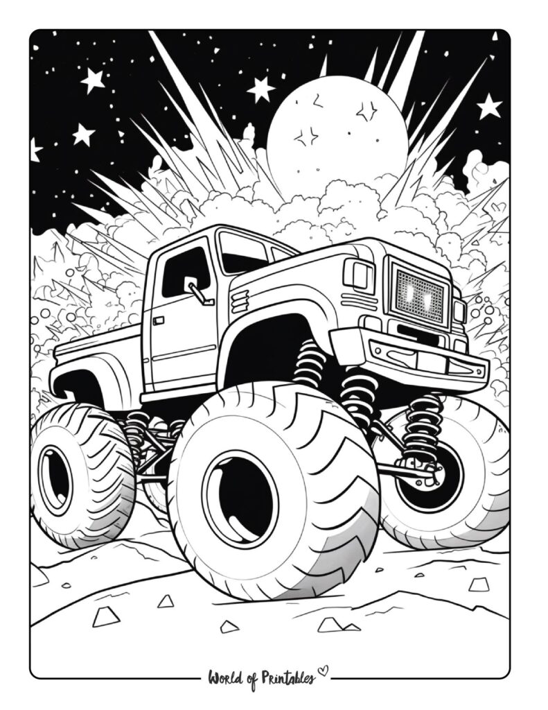 Monster Truck Coloring Pages - World of Printables