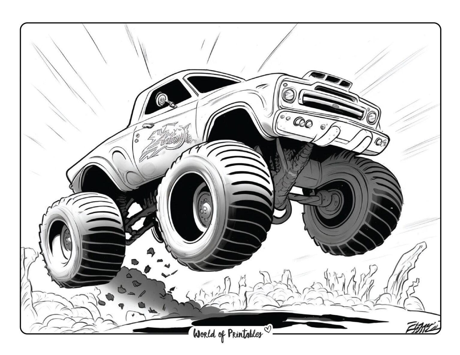 Monster Truck Coloring Pages - World of Printables