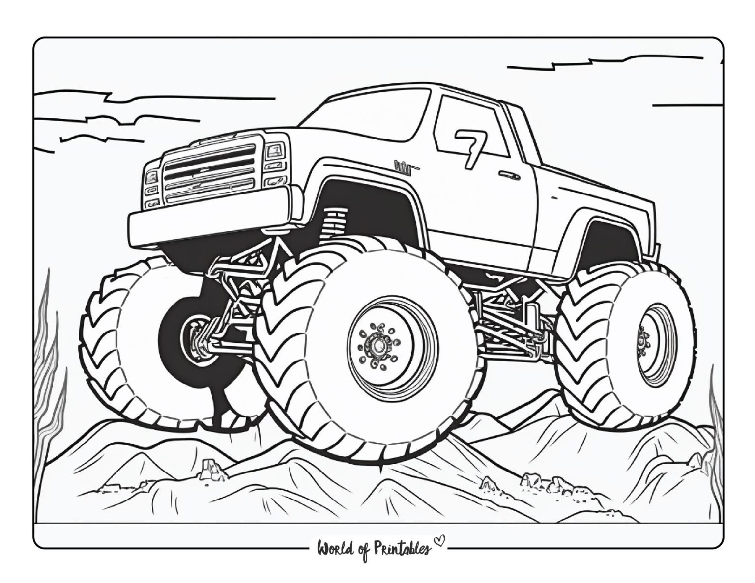 Monster Truck Coloring Pages - World of Printables