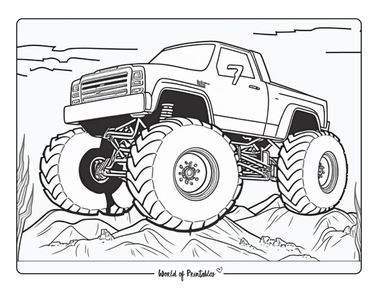 Monster Truck Coloring Pages - World of Printables