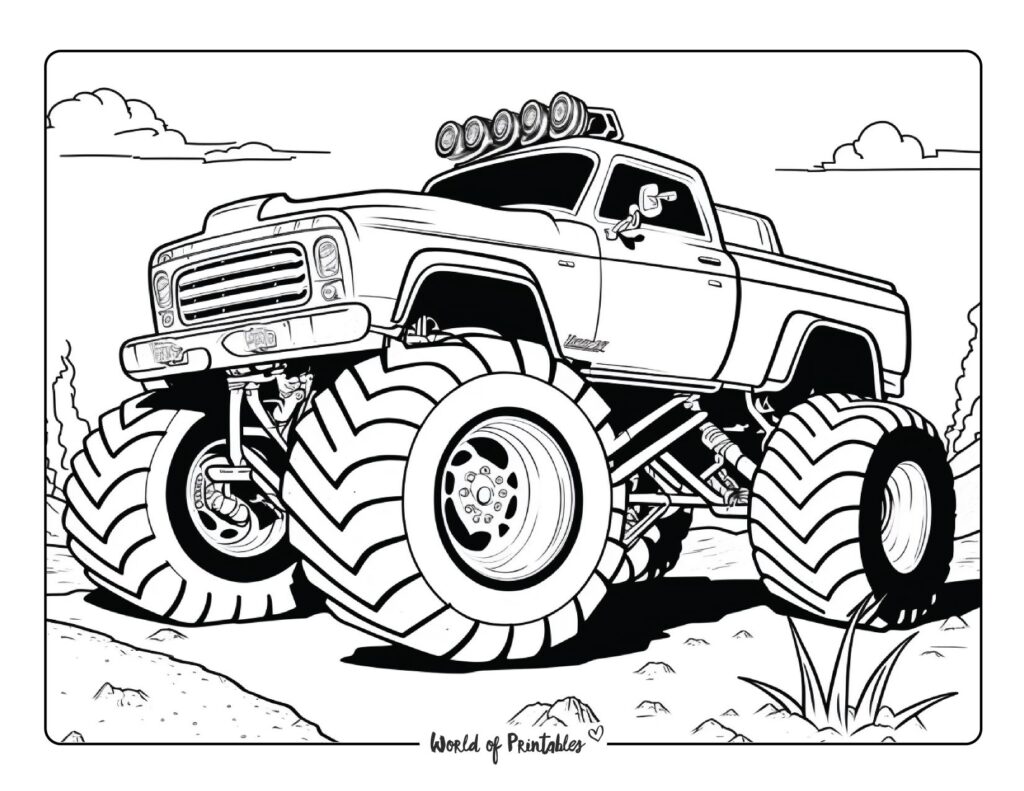 Monster Truck Coloring Pages - World of Printables
