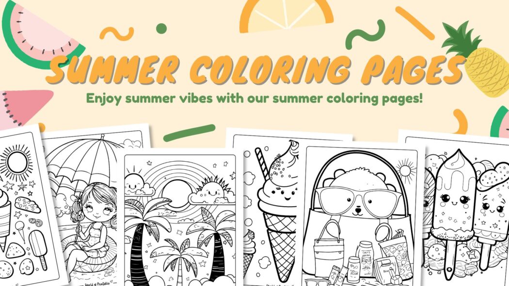 Summer Coloring Pages For Kids & Adults - World of Printables