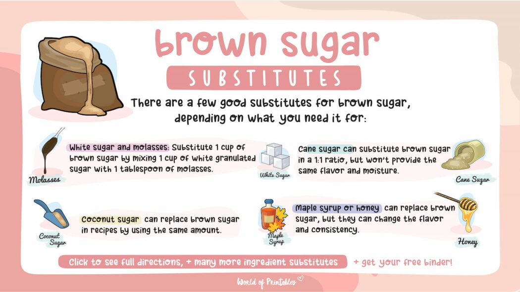 Brown Sugar Substitutes - World of Printables
