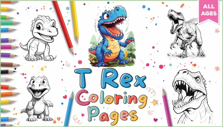 T Rex Coloring Pages - World of Printables