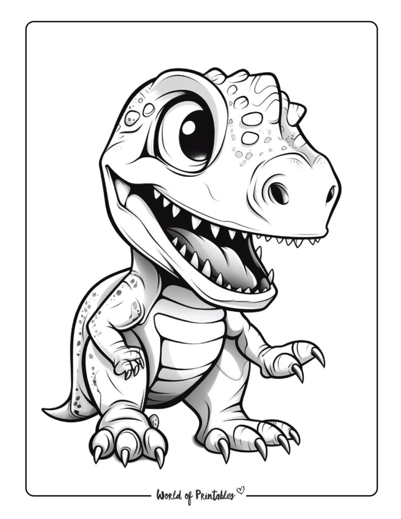 T Rex Coloring Pages - World of Printables