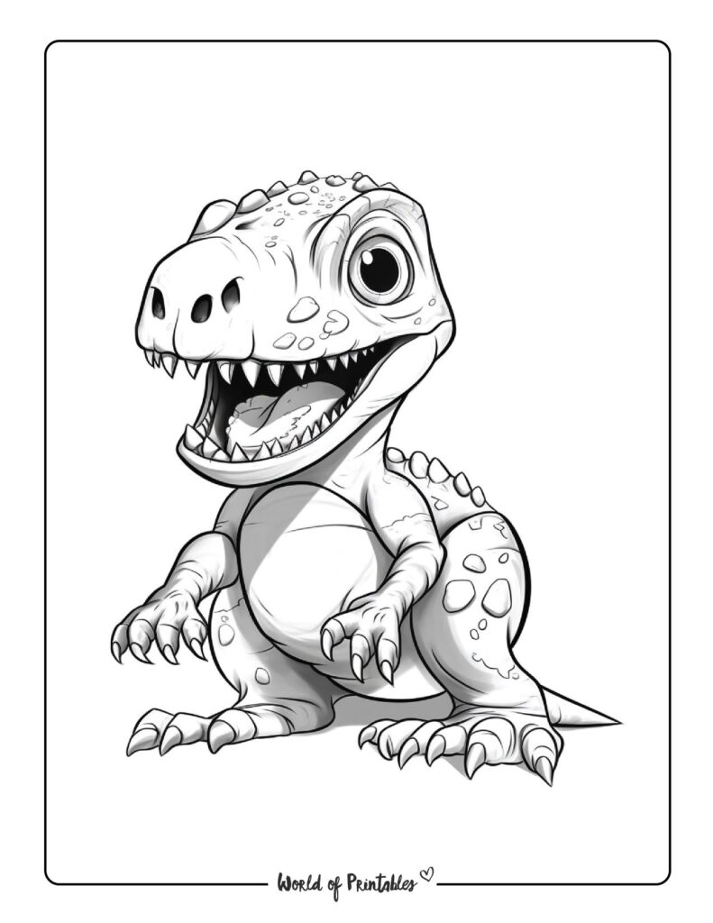 T Rex Coloring Pages - World of Printables