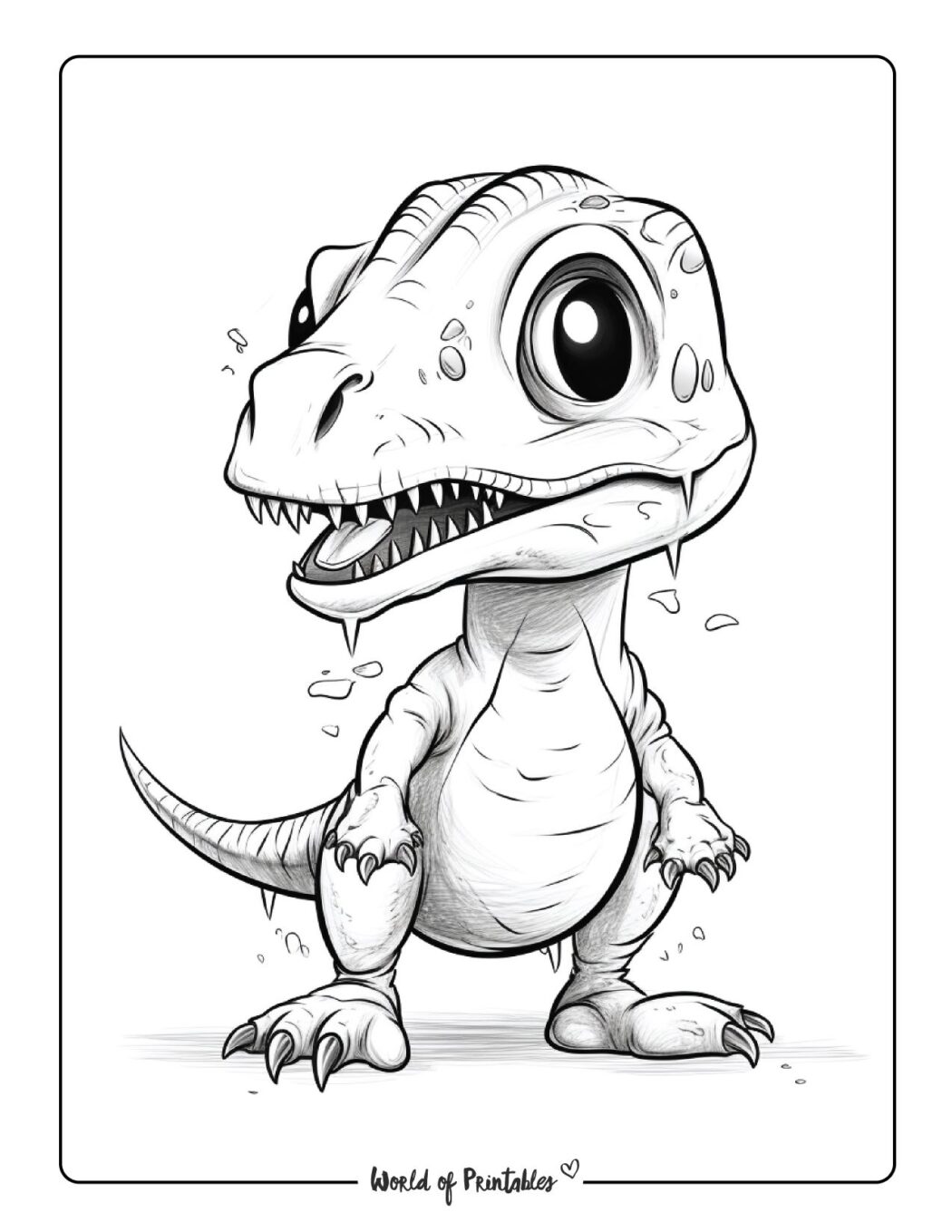T Rex Coloring Pages - World of Printables