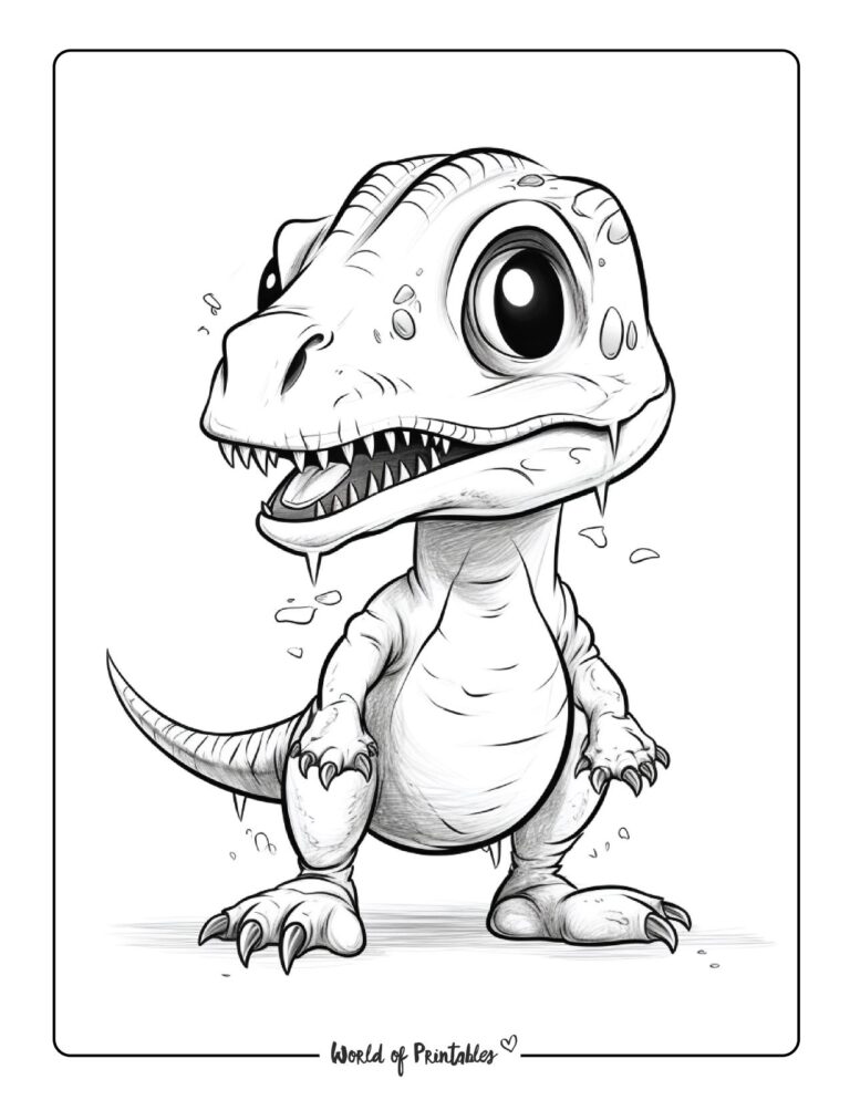 T Rex Coloring Pages - World of Printables