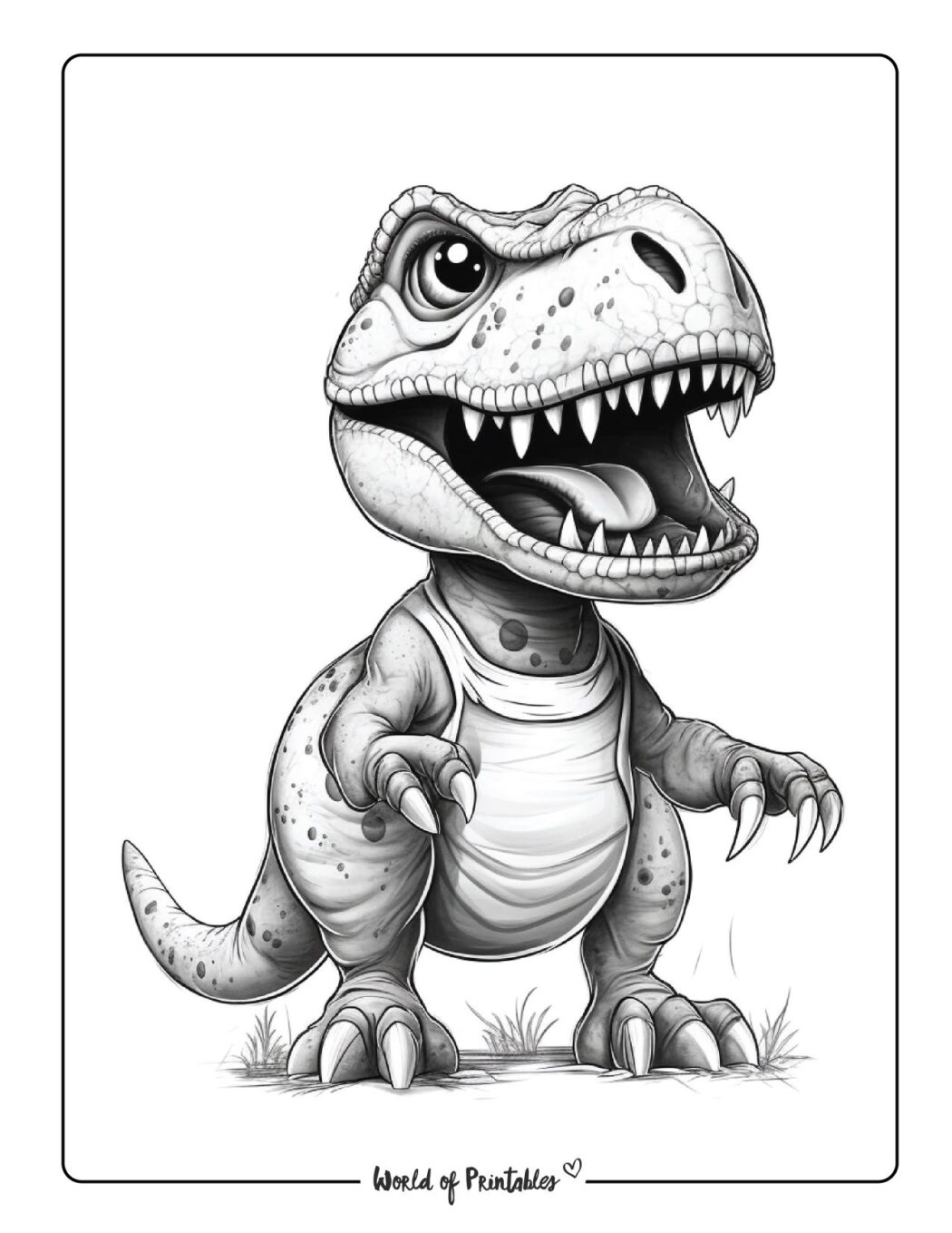 T Rex Coloring Pages - World of Printables