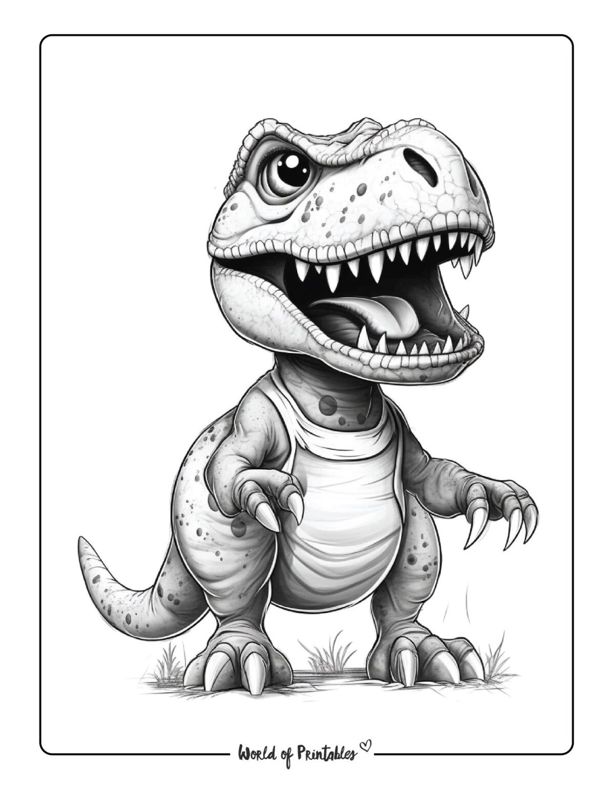 T Rex Coloring Pages - World of Printables