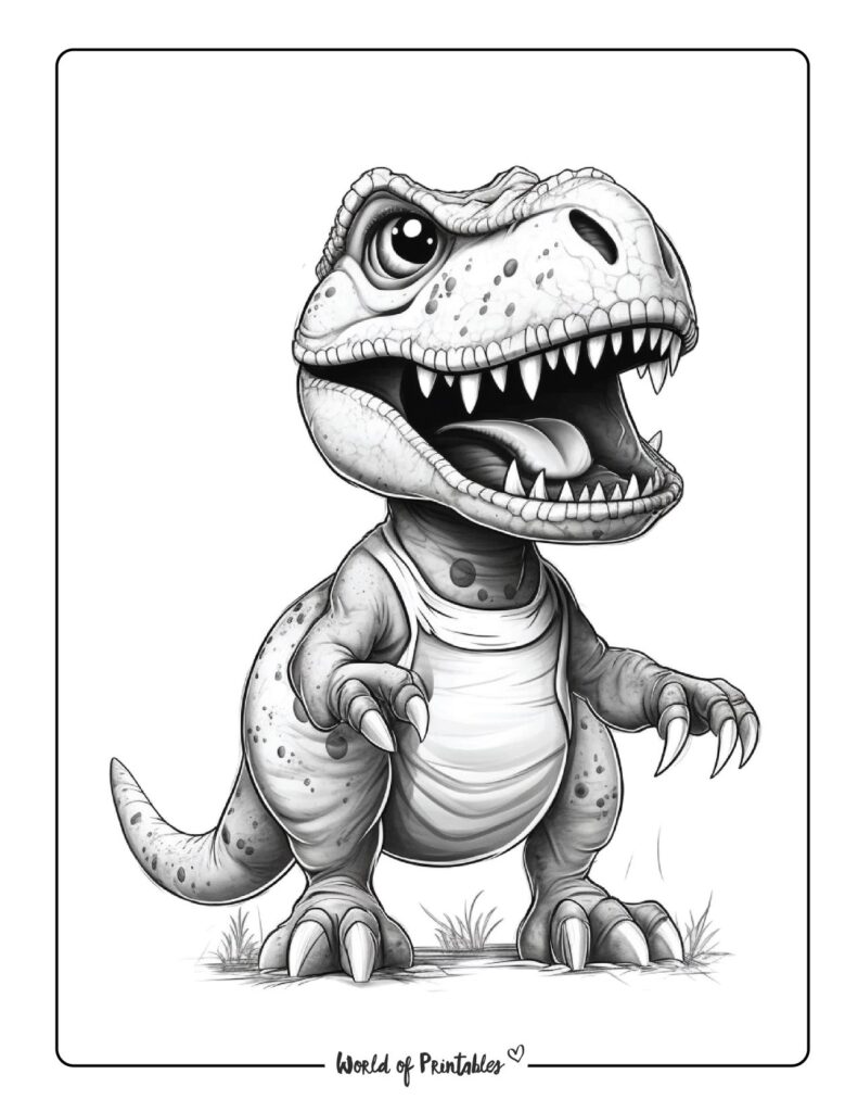T Rex Coloring Pages - World of Printables