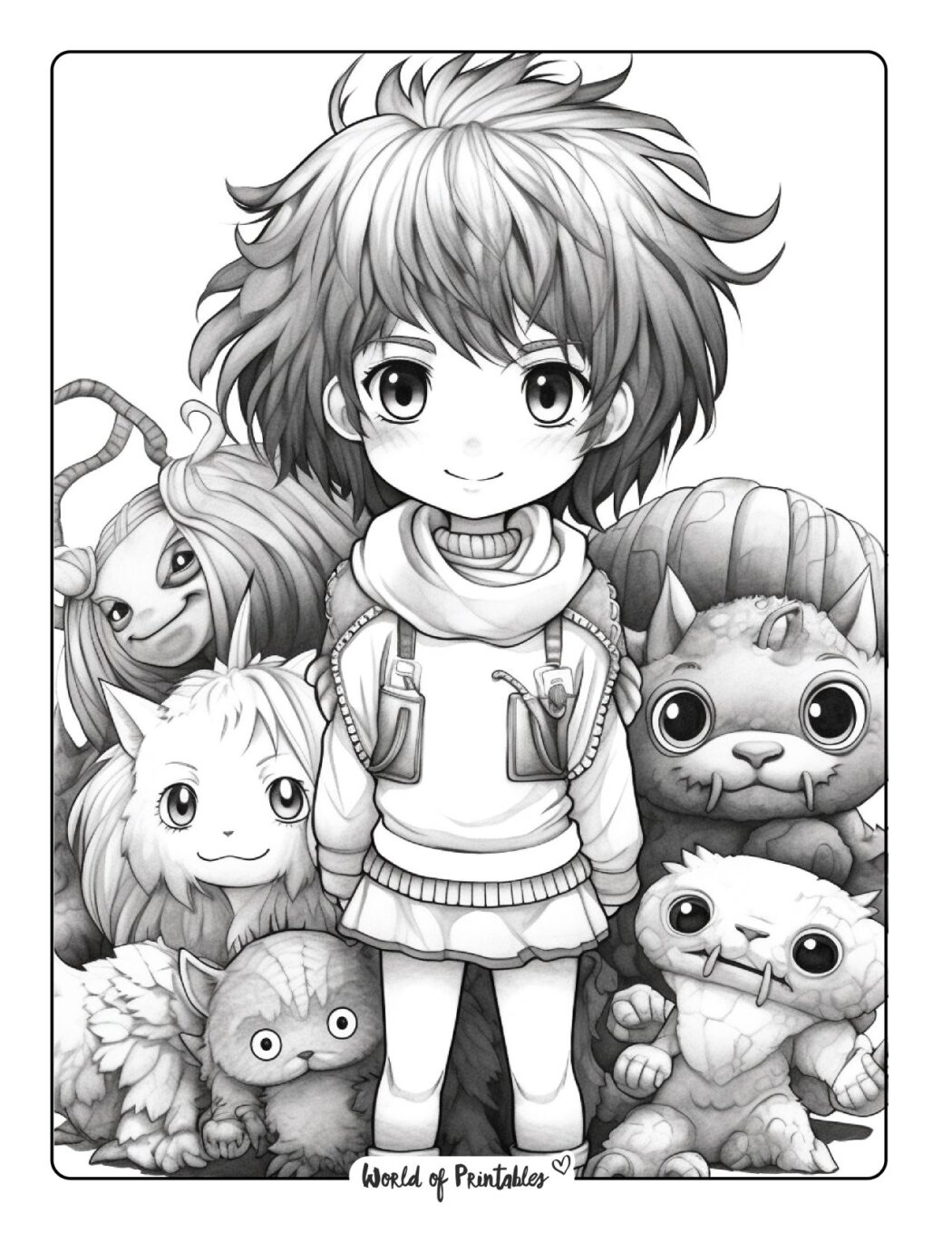 Anime Coloring Pages For Kids & Adults - World of Printables