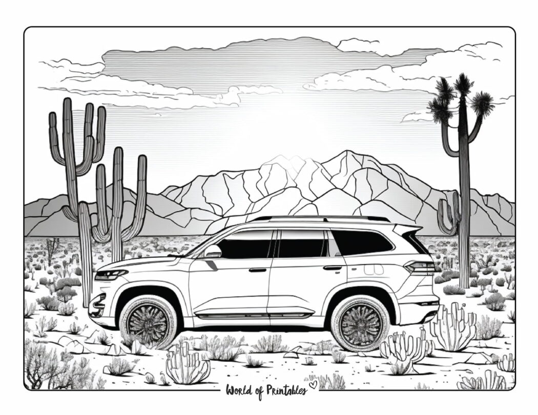 Car Coloring Pages - World of Printables