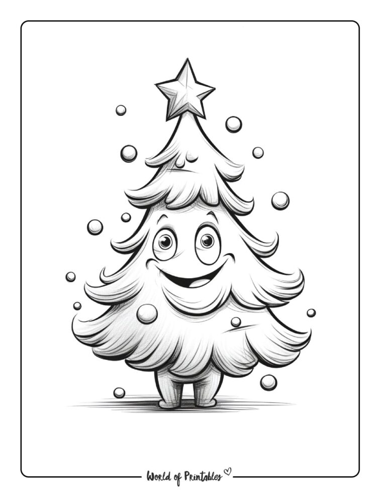 Christmas Tree Coloring Pages - World of Printables