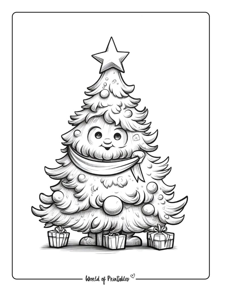 Christmas Tree Coloring Pages - World of Printables