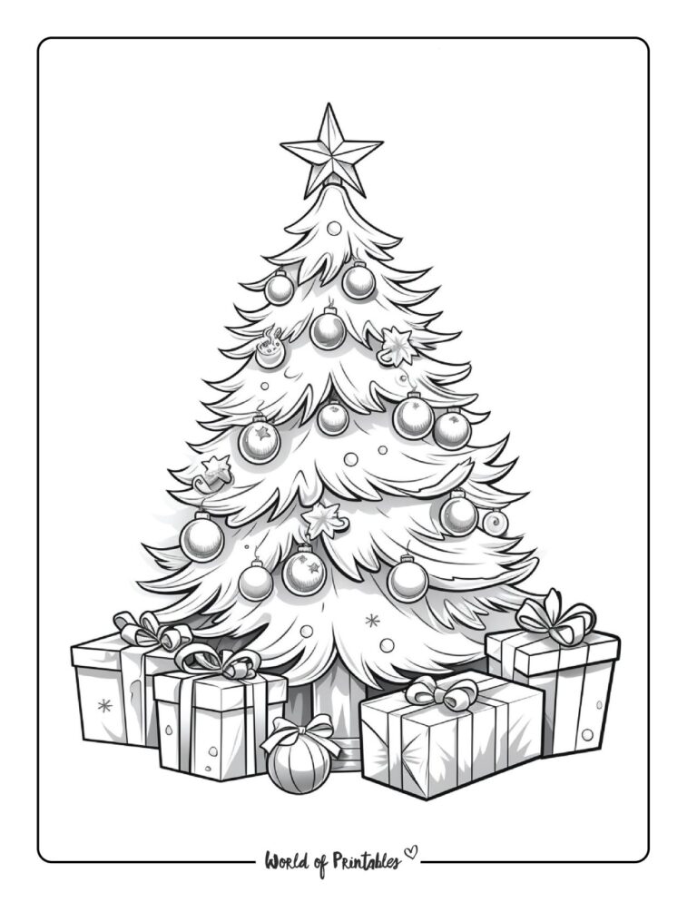 Christmas Tree Coloring Pages - World of Printables