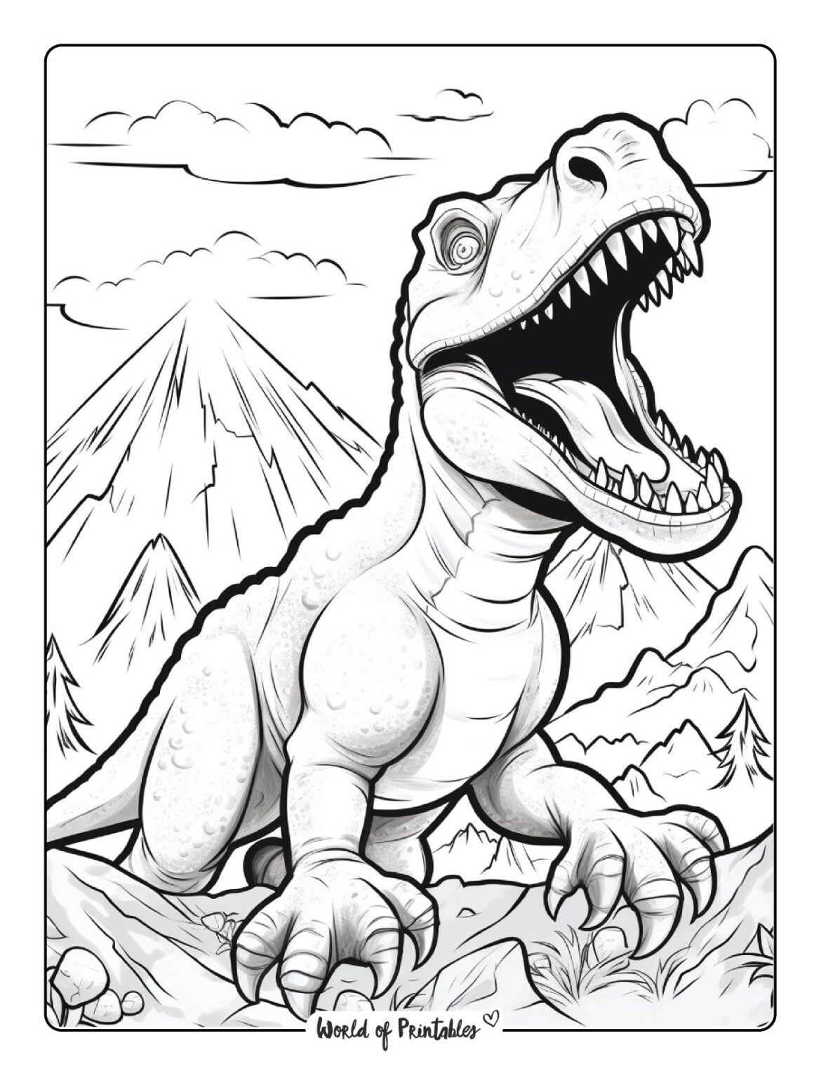 T Rex Coloring Pages - World of Printables