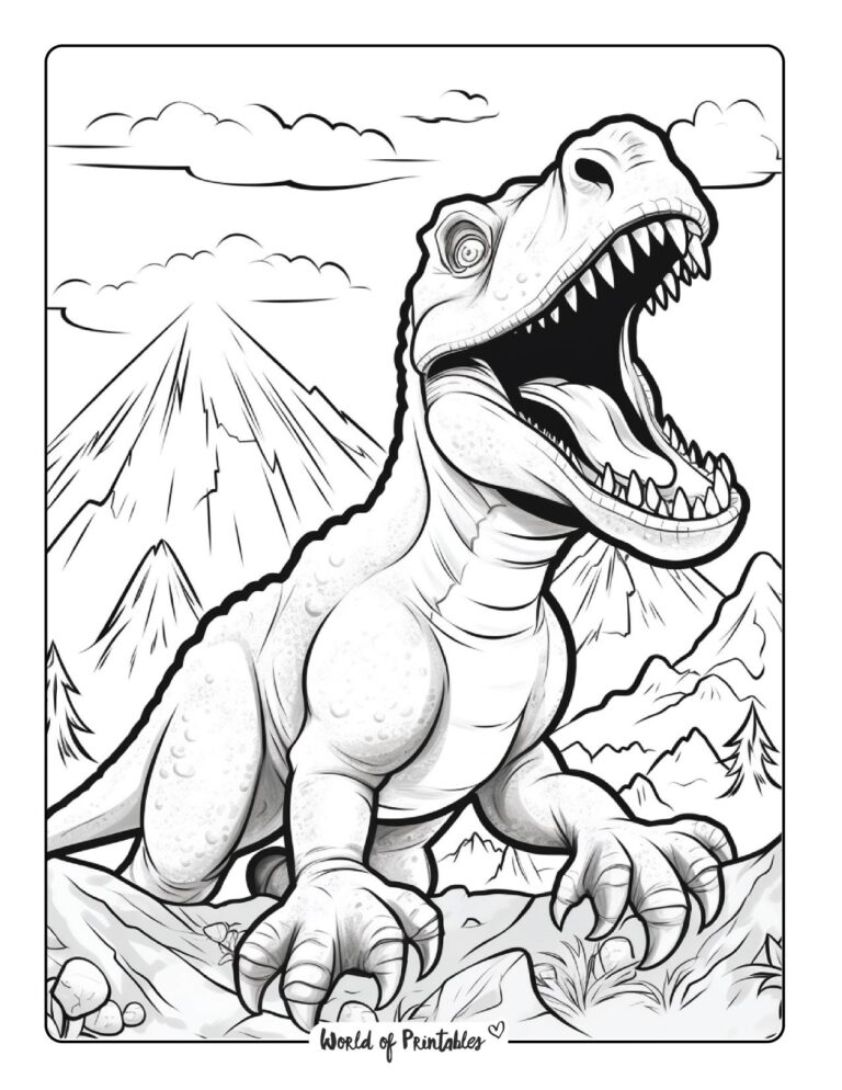 T Rex Coloring Pages - World of Printables