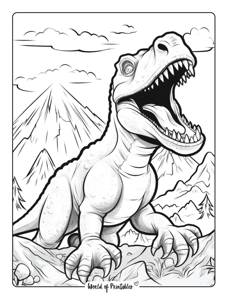 T Rex Coloring Pages - World of Printables