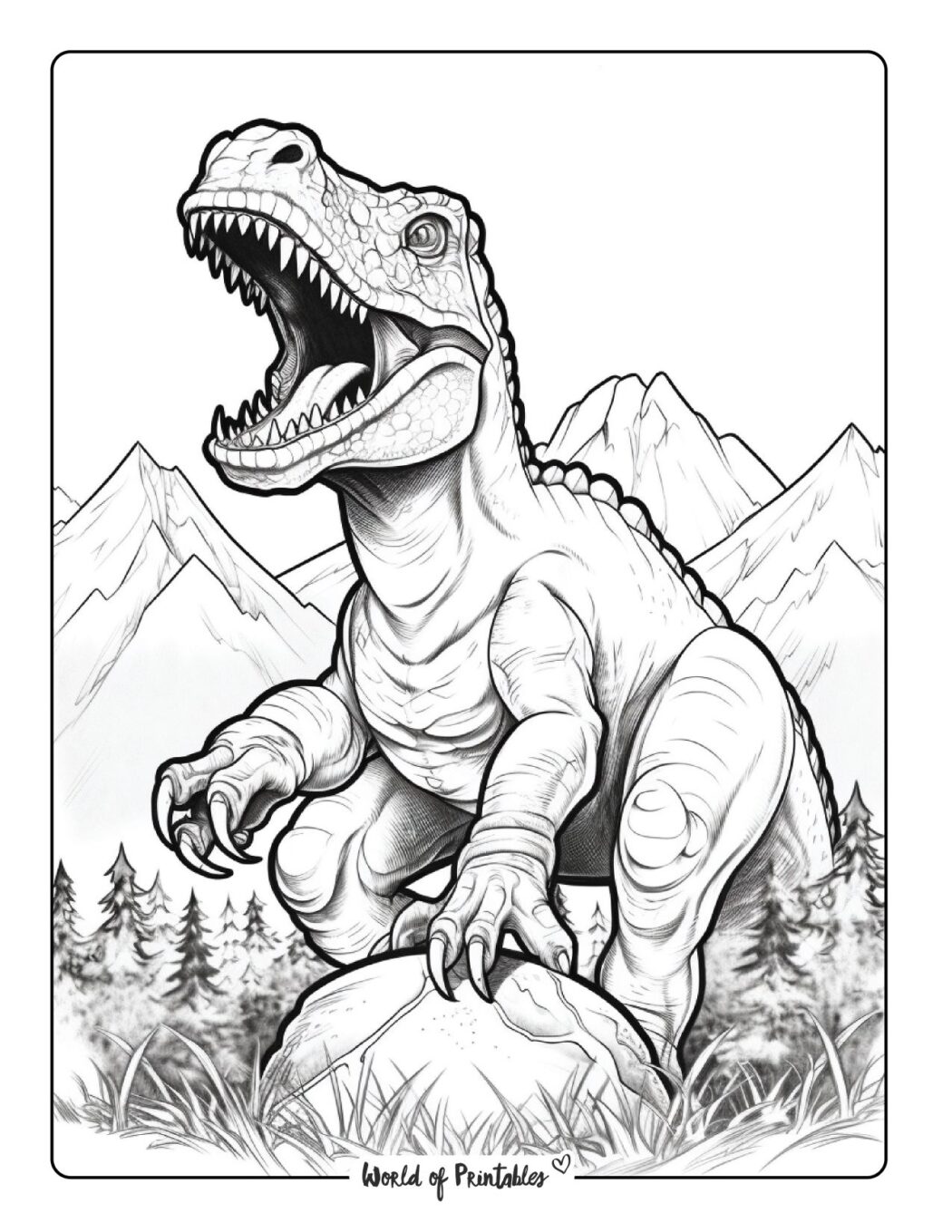 T Rex Coloring Pages - World of Printables