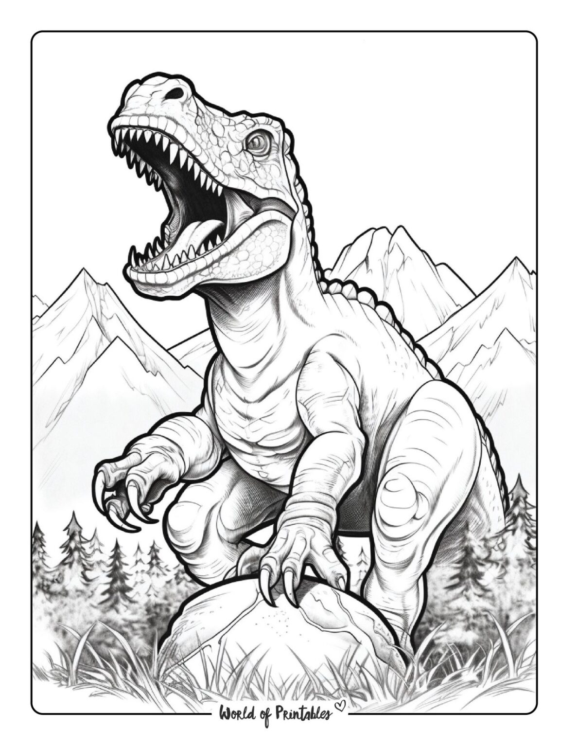 T Rex Coloring Pages - World of Printables