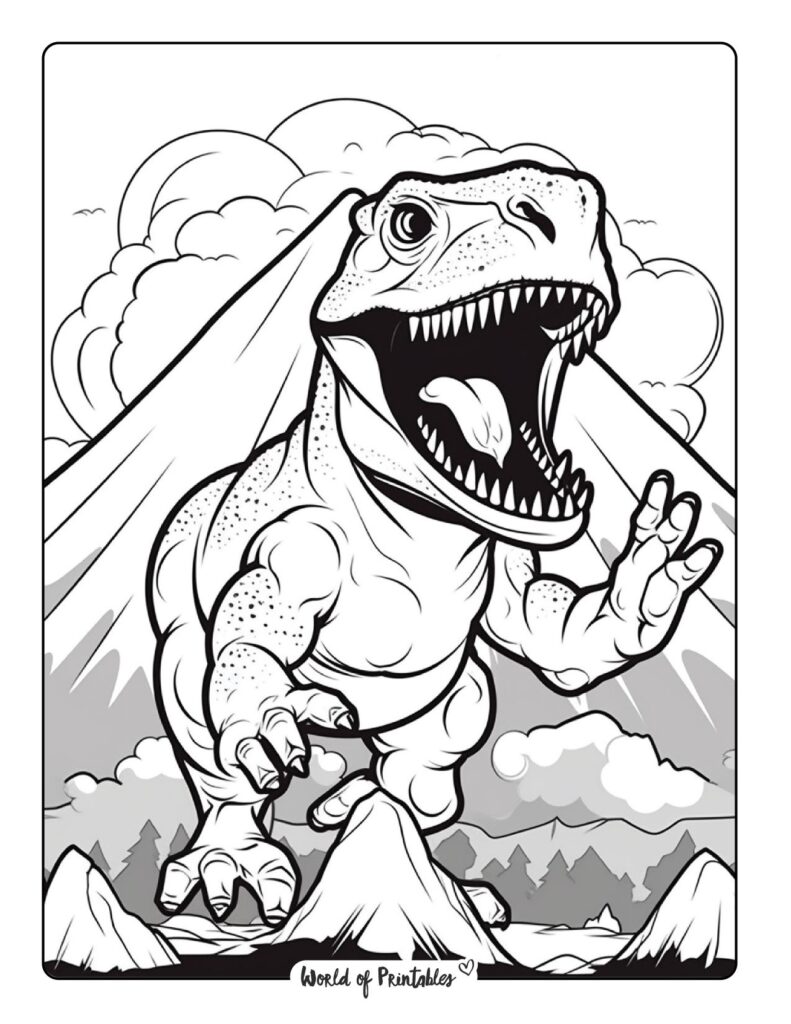 T Rex Coloring Pages - World of Printables