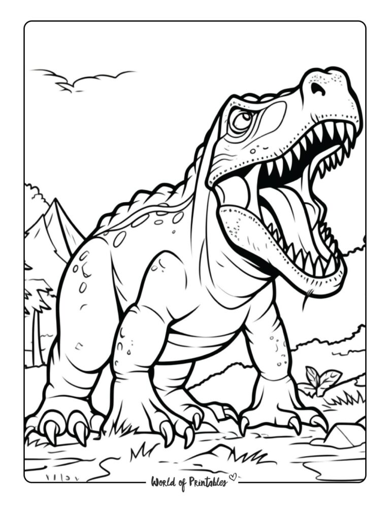 T Rex Coloring Pages - World of Printables