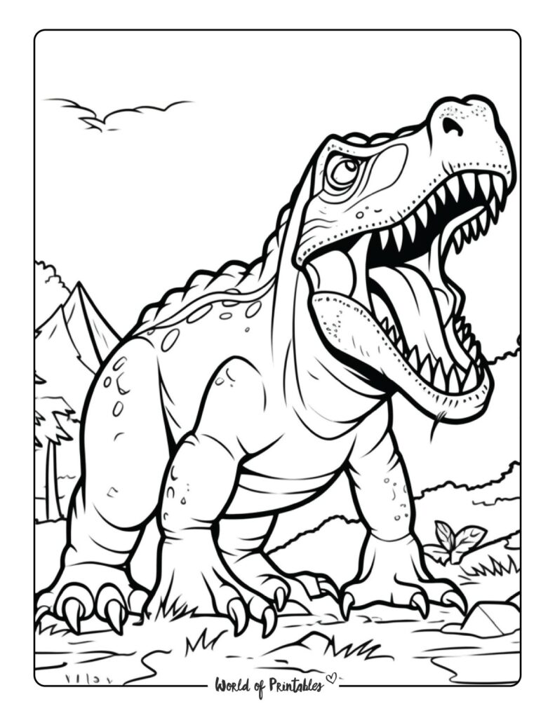 T Rex Coloring Pages - World of Printables