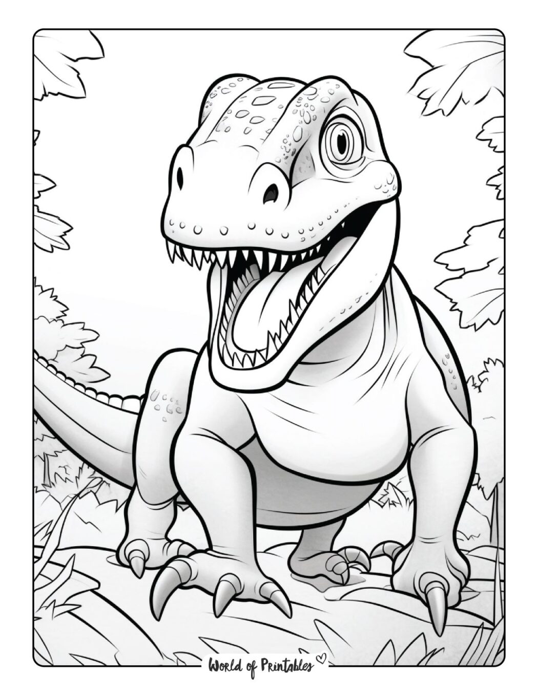 T Rex Coloring Pages - World of Printables