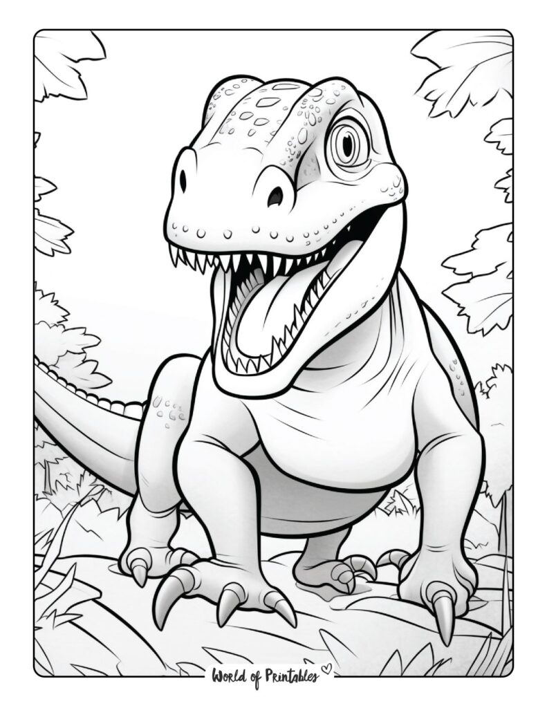 T Rex Coloring Pages - World of Printables