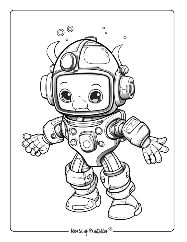 Robot Coloring Pages - World of Printables