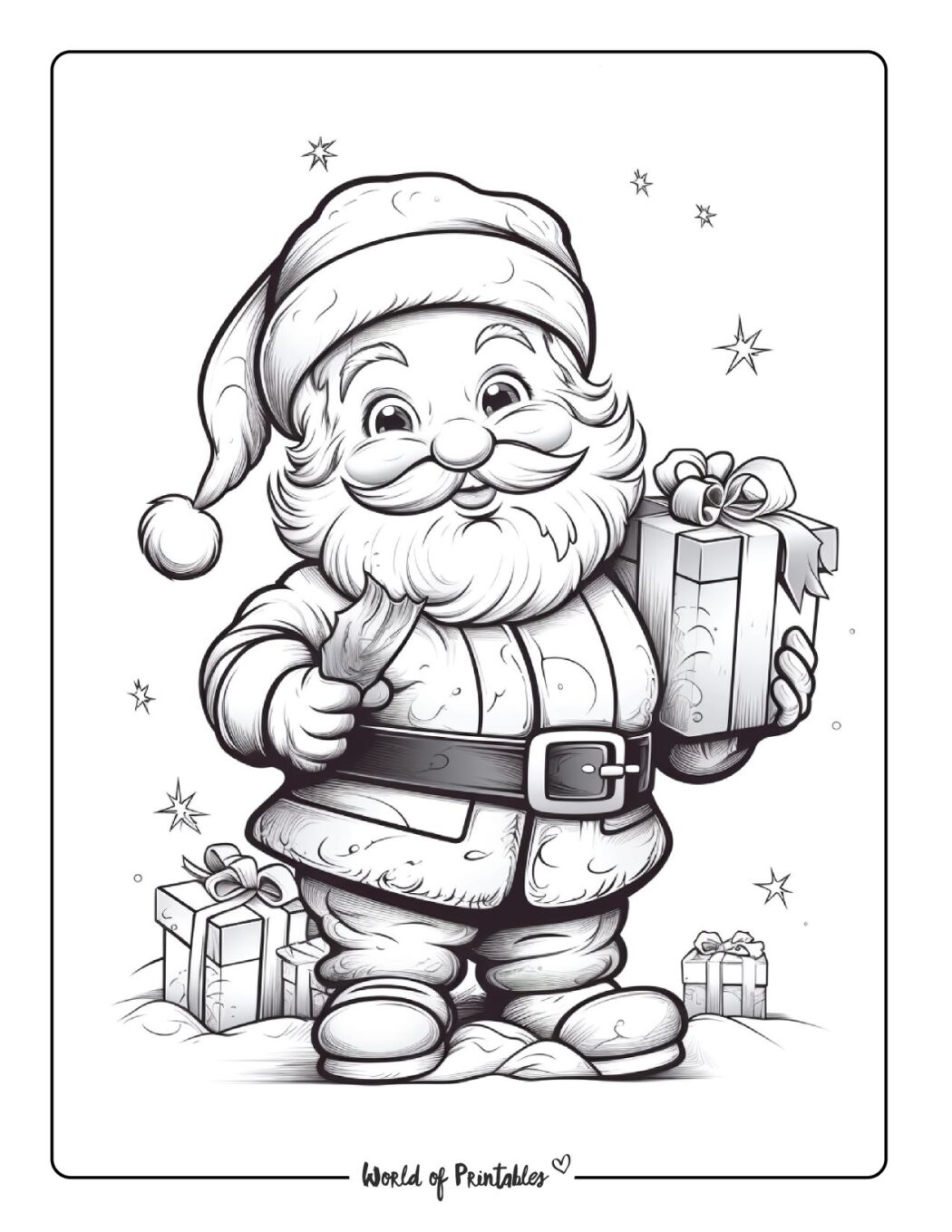 Santa Coloring Pages - World of Printables