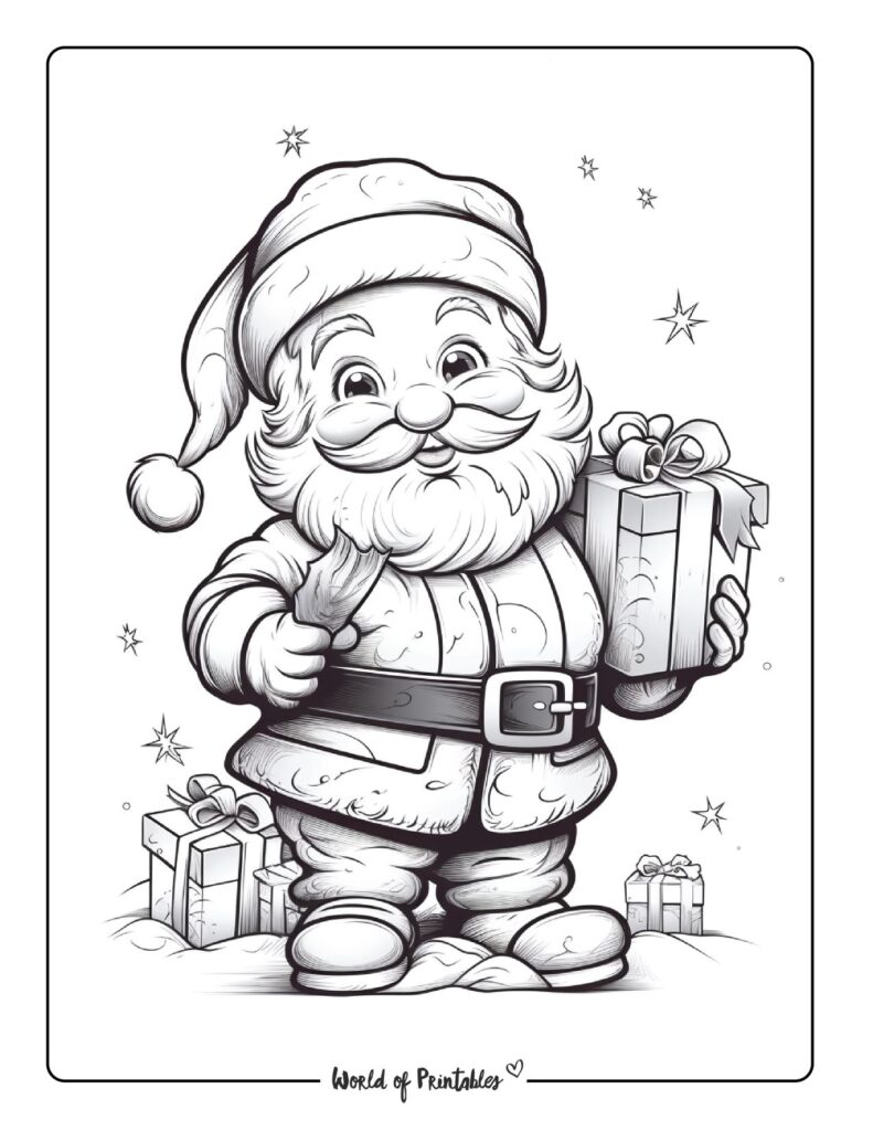 Santa Coloring Pages - World of Printables