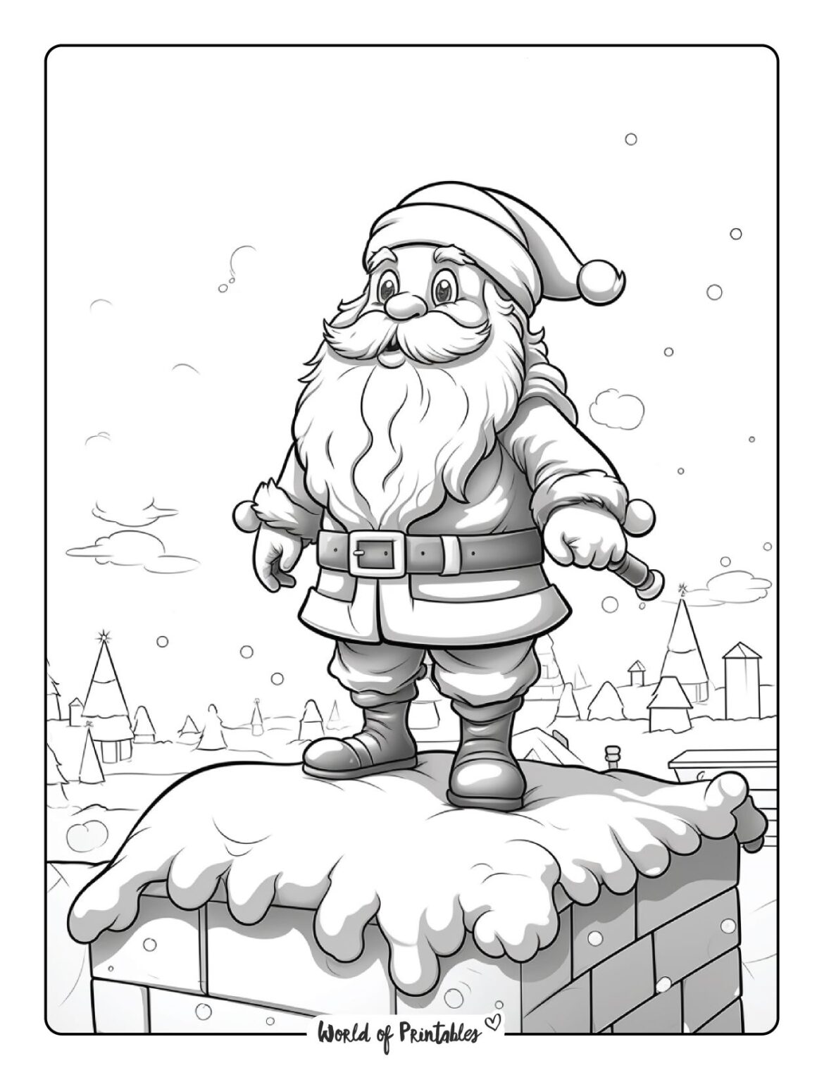 Santa Coloring Pages - World of Printables