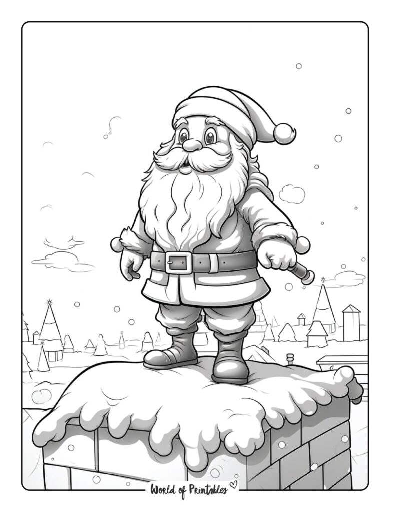 Santa Coloring Pages - World of Printables
