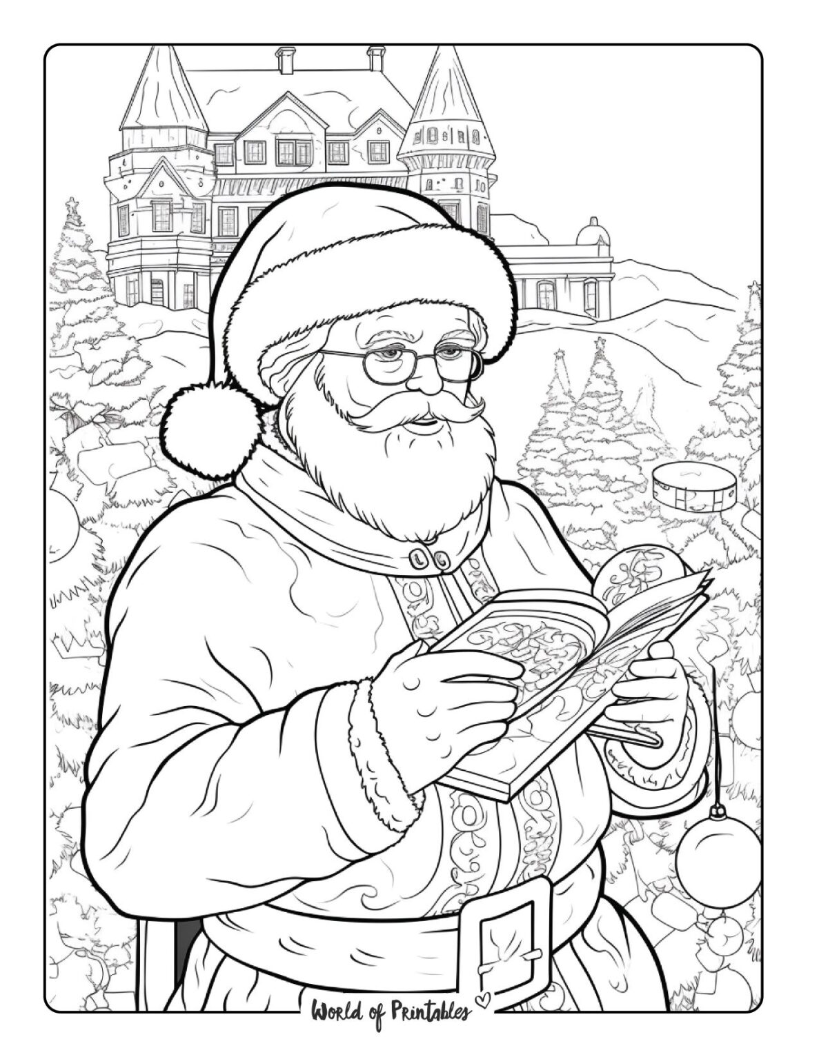Santa Coloring Pages - World of Printables
