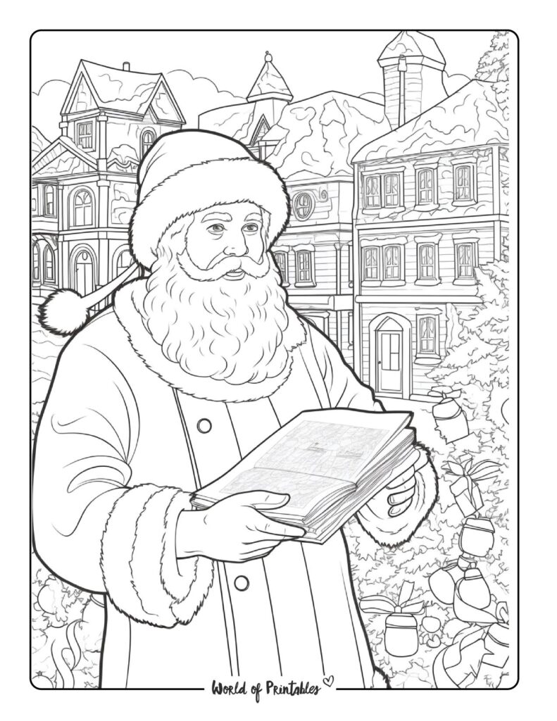 Santa Coloring Pages - World of Printables