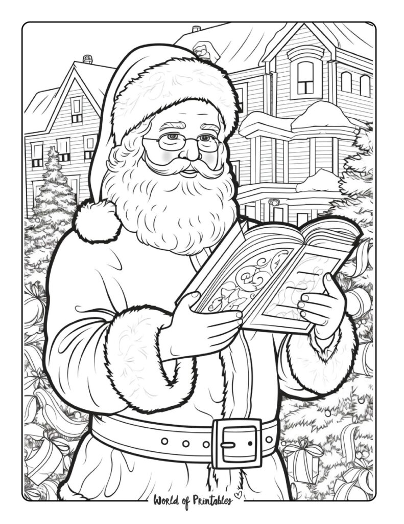 Santa Coloring Pages - World of Printables