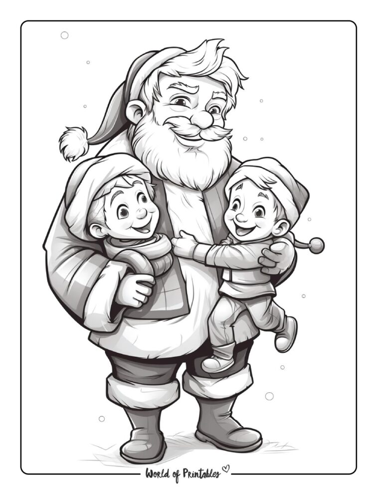 Santa Coloring Pages - World of Printables