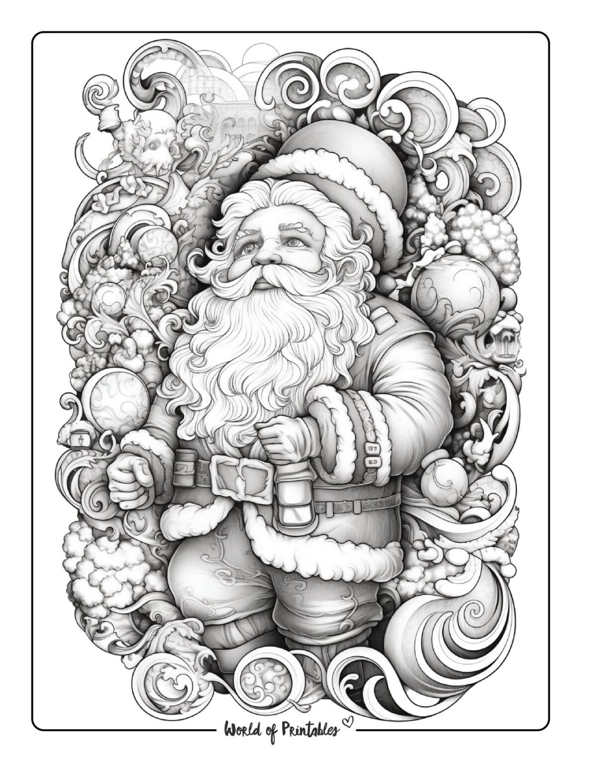 Santa Coloring Pages - World of Printables