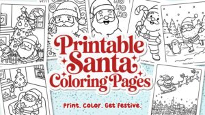 Free Santa Coloring Pages - Cute, Cozy & Fun for Christmas! - World of ...