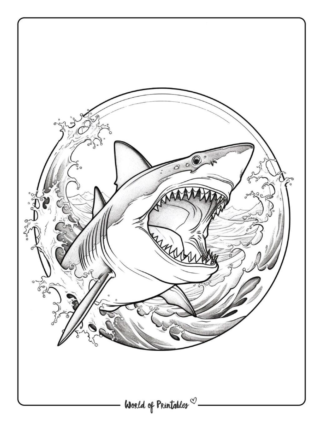 Shark Coloring Pages For Kids & Adults - World of Printables